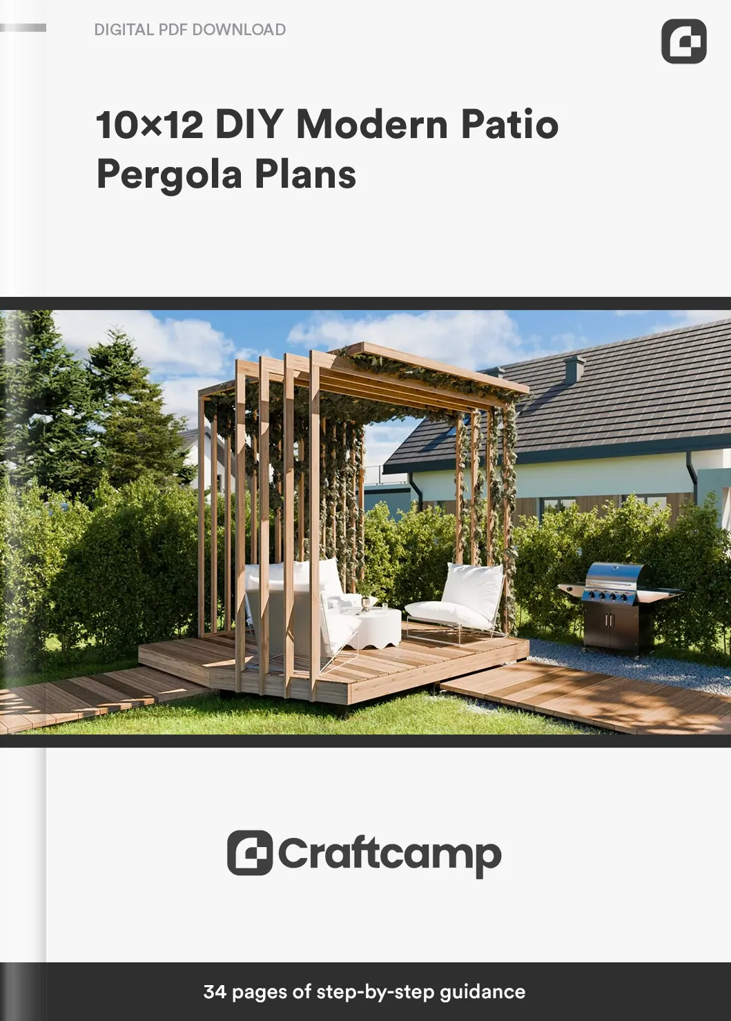 10x12 DIY Modern Patio Pergola Plans - Craftcamp™