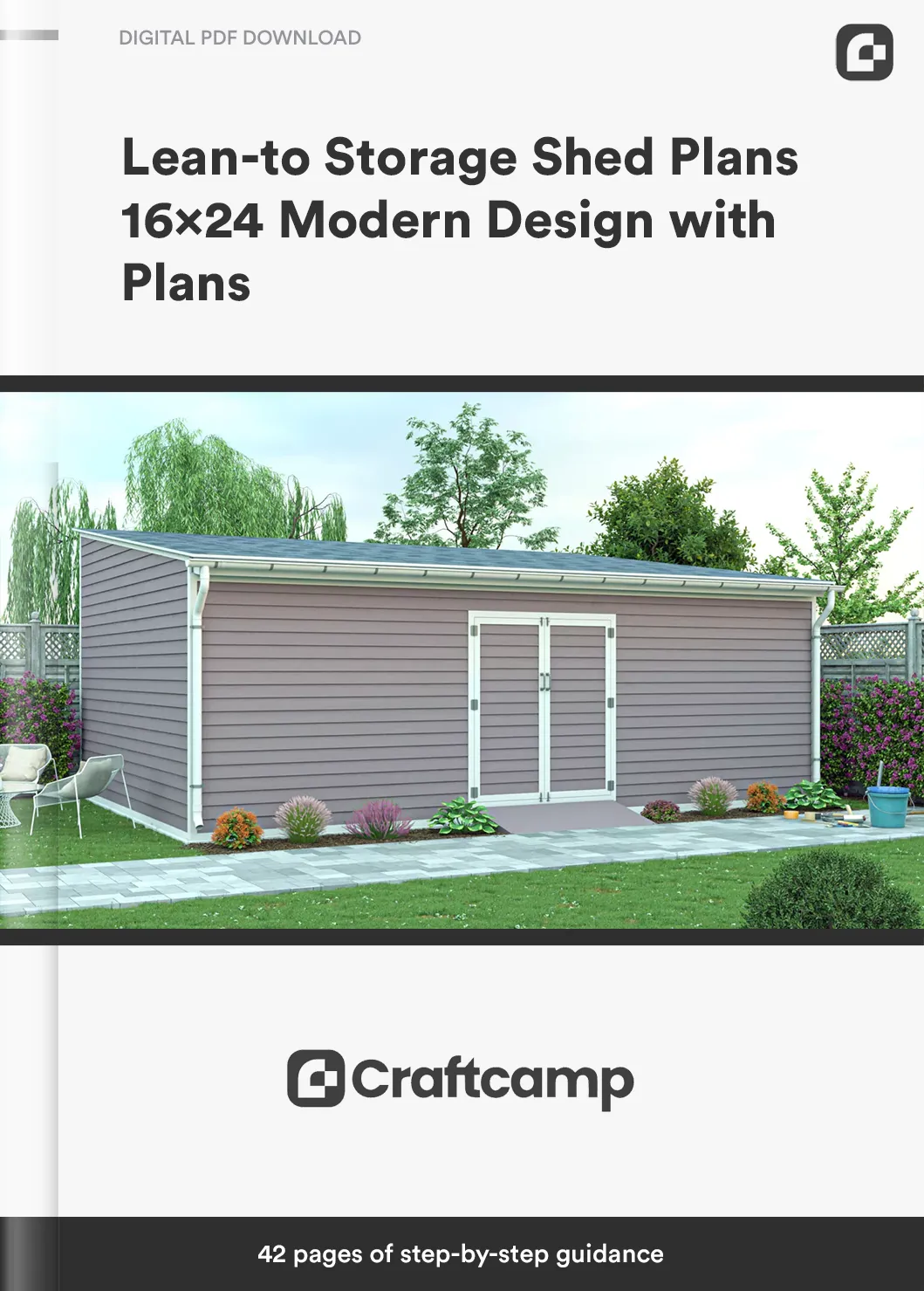 Lean-to Storage Shed Plans 16x24 Modern Design with Plans - Craftcamp™