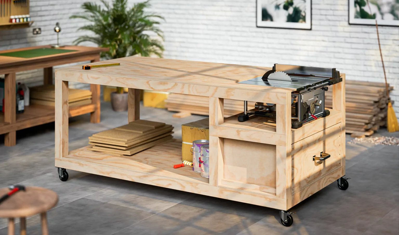 DIY 10x3 Heavy-Duty Workbench Plans - Craftcamp™