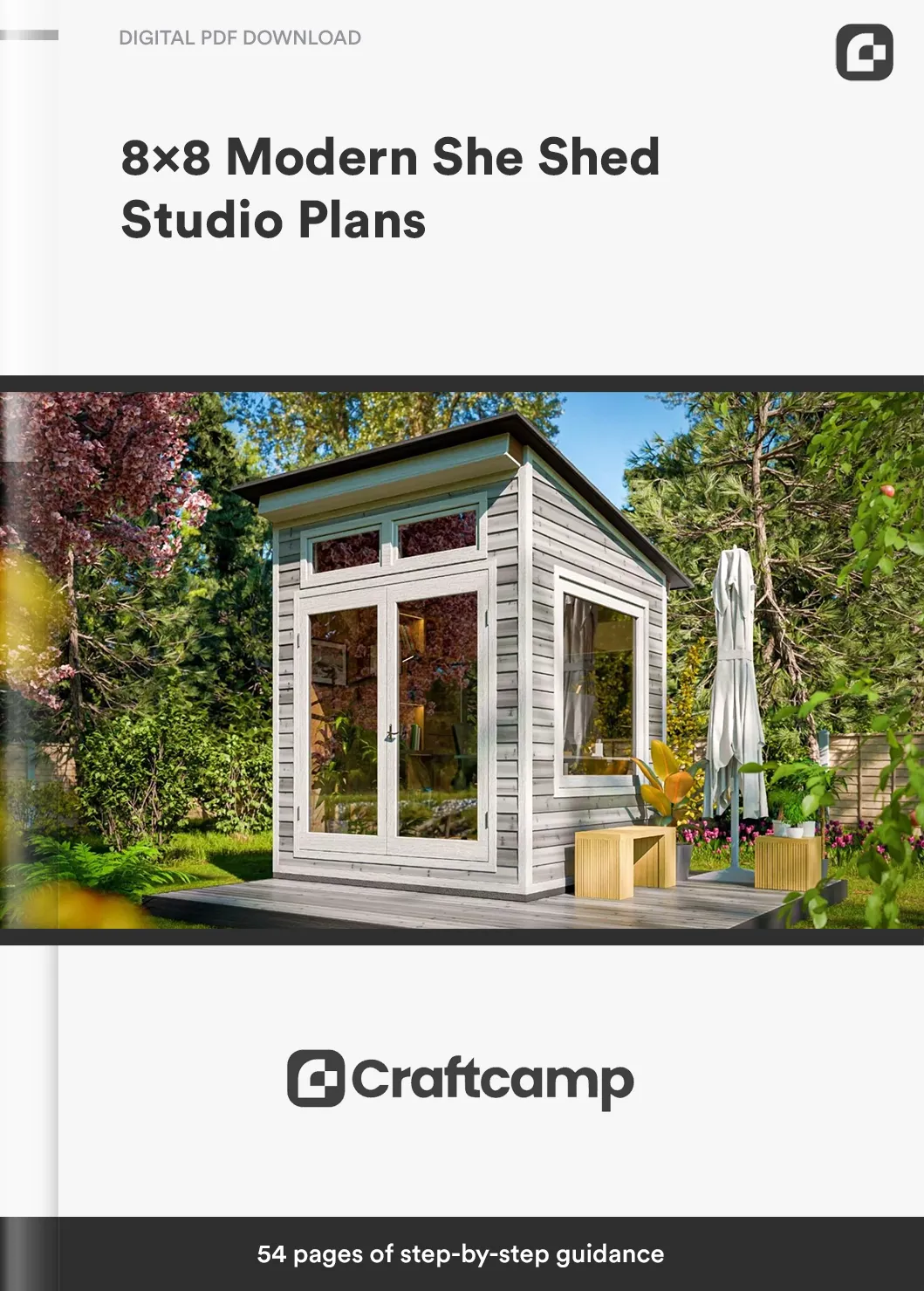 8x8 Modern She Shed Studio Plans - Craftcamp™