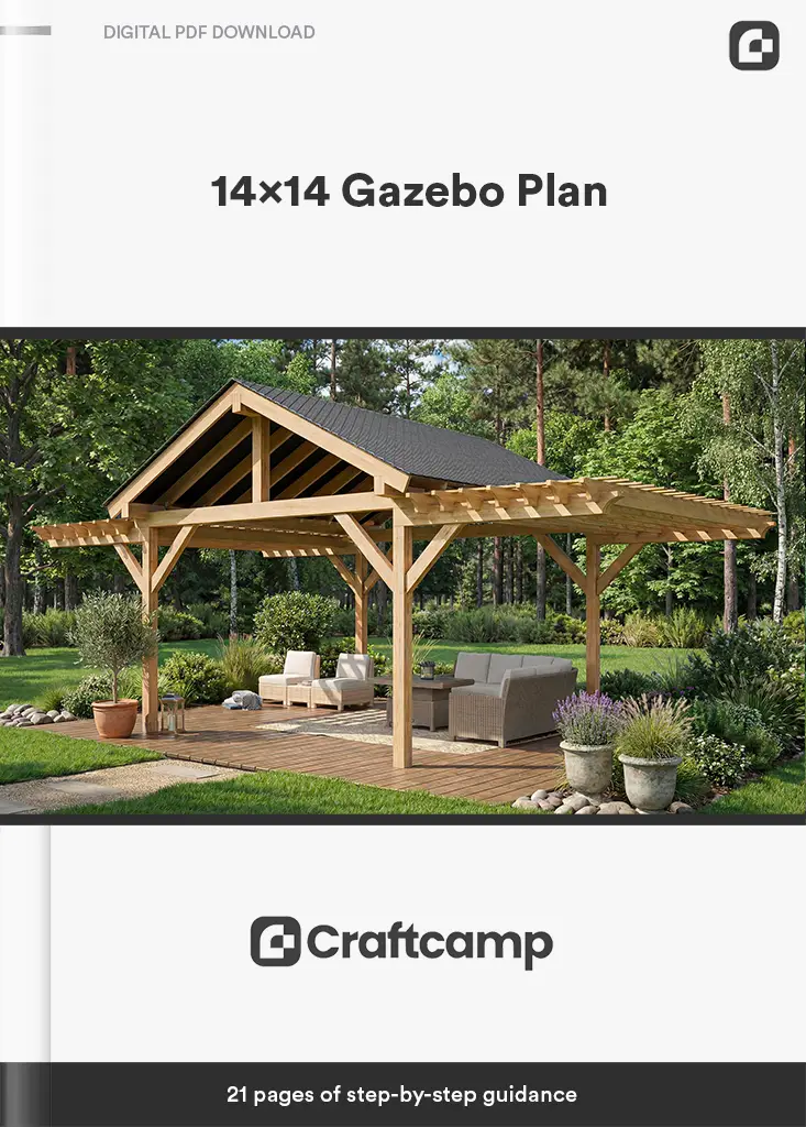 Wooden Gazebo & Pergola Combo Design Plans - Craftcamp™