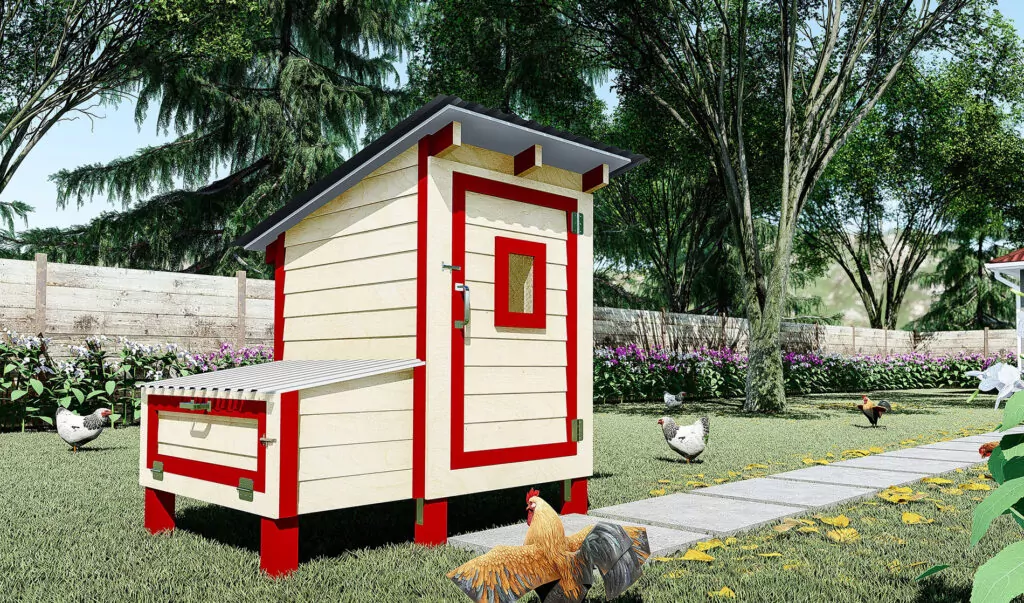 3x4 Compact Chicken House Plan For 6 Chickens - Craftcamp™